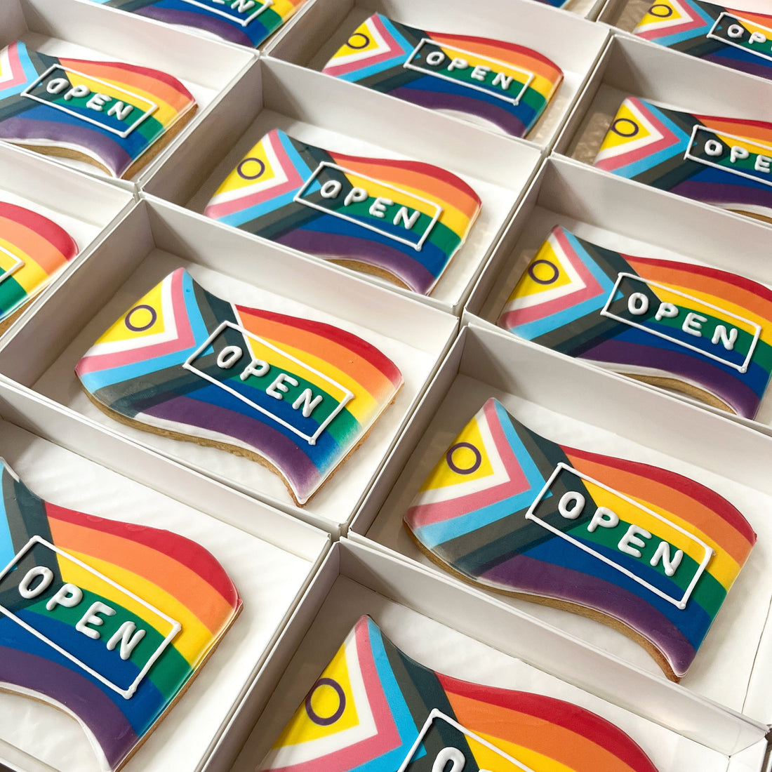 Pride Flag Cookie | Pride Gifts for Employees | Add your brand - CakeDrop